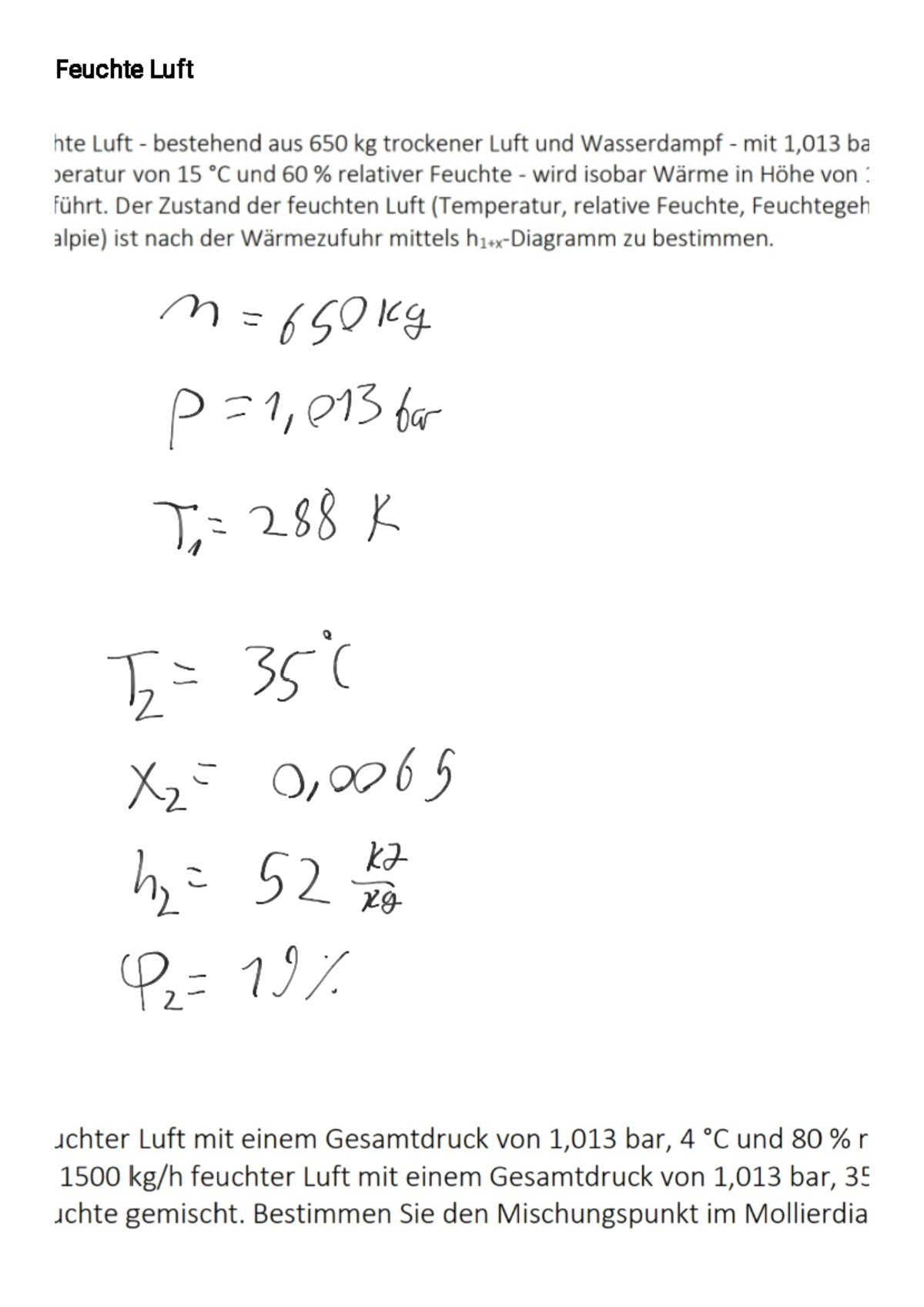 Feuchte - thermo - Grundlagen der Technischen Thermodynamik - Feuchte ...