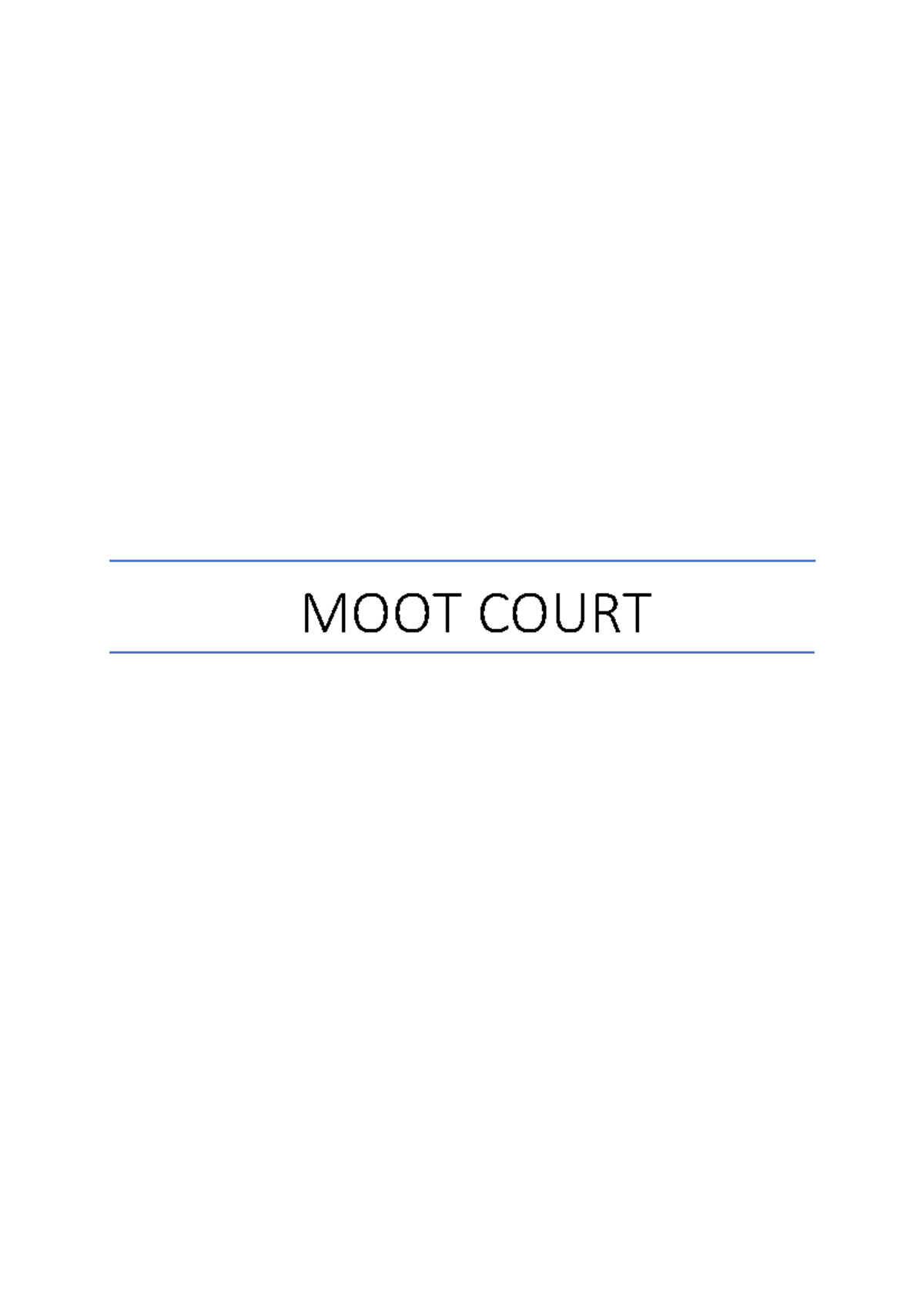 Moot Court - Moot - Practical Training - MOOT COURT MOOT COURT ...