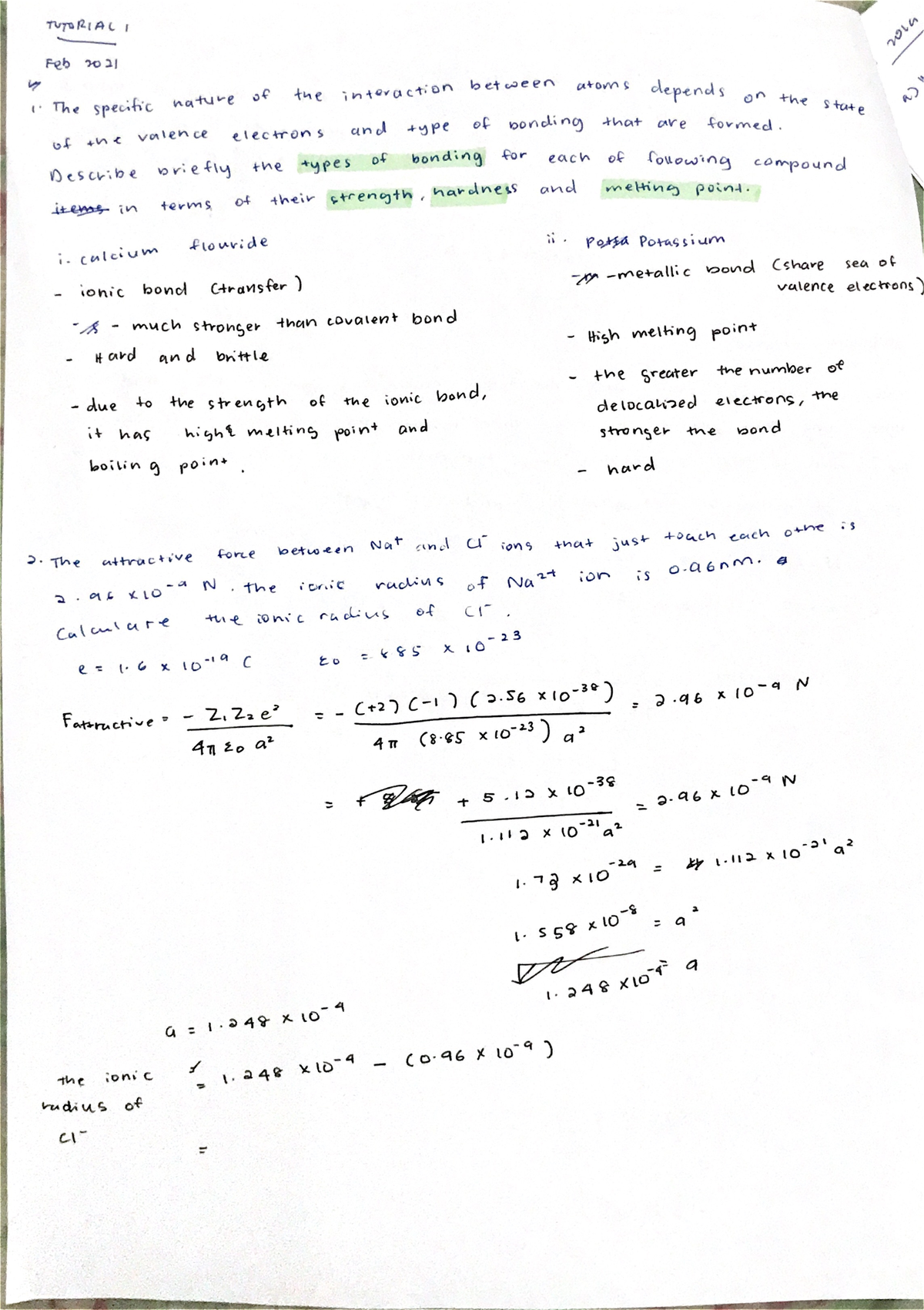 Answer TUTO 1 - applied science - Studocu