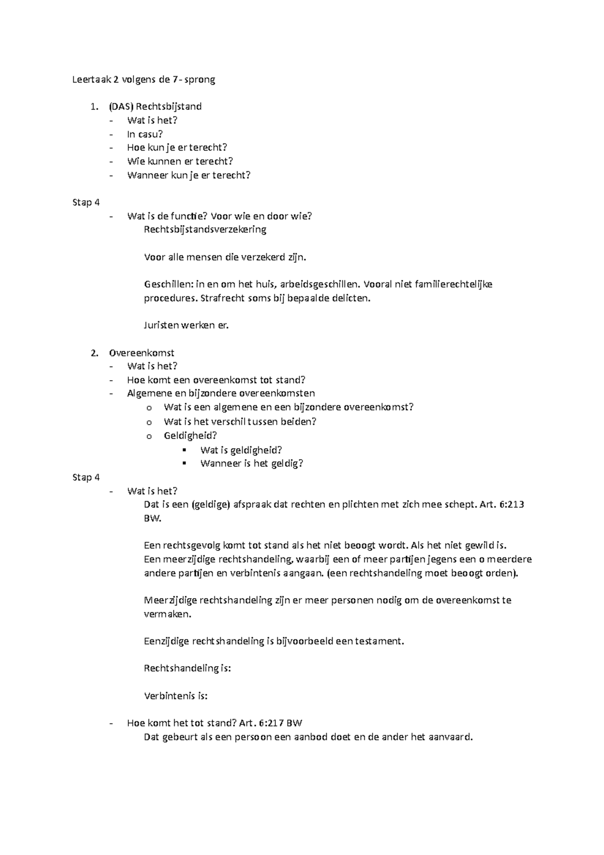 Leertaak 2 inleiding in het recht - Leertaak 2 volgens de 7- sprong (DAS) Rechtsbijstand Wat is ...