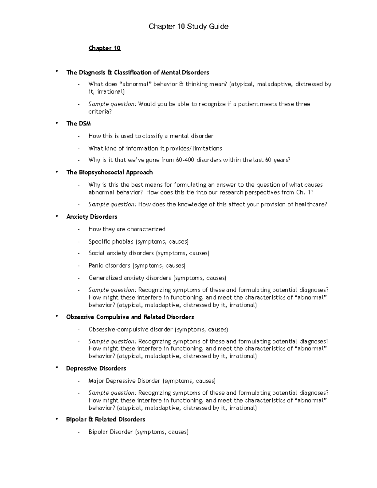 Study guide ch 10 intro to psych - Chapter 10 Study Guide Chapter 10 ...