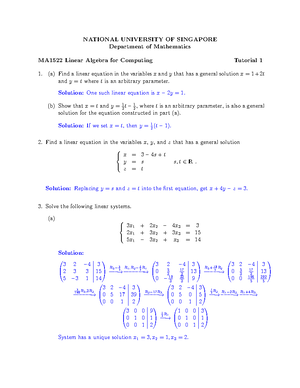 Summarries - Summary Linear Algebra for Computing - SCALAR MULTIPLICATION/ MATRIX ADDITION Bx ...