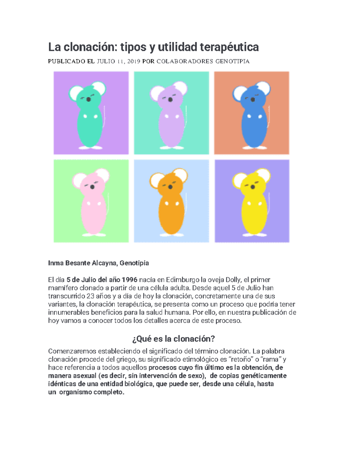 La clonación - Investigacion - La clonación: tipos y utilidad ...