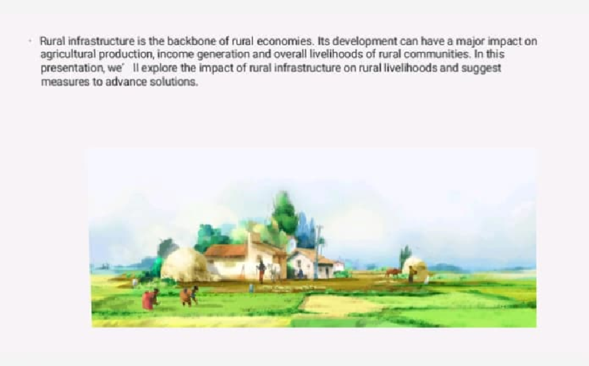 22BAT10099 mahi Sharma Module 1 - Rural lnfrastructJse 1 s the backbone ...