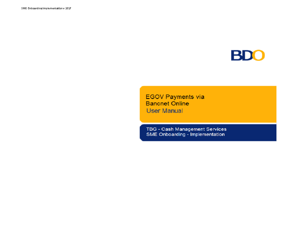 1. BDO EGOV Registration via Bancnet - PROCESS ON HOW TO ENROLL via ...