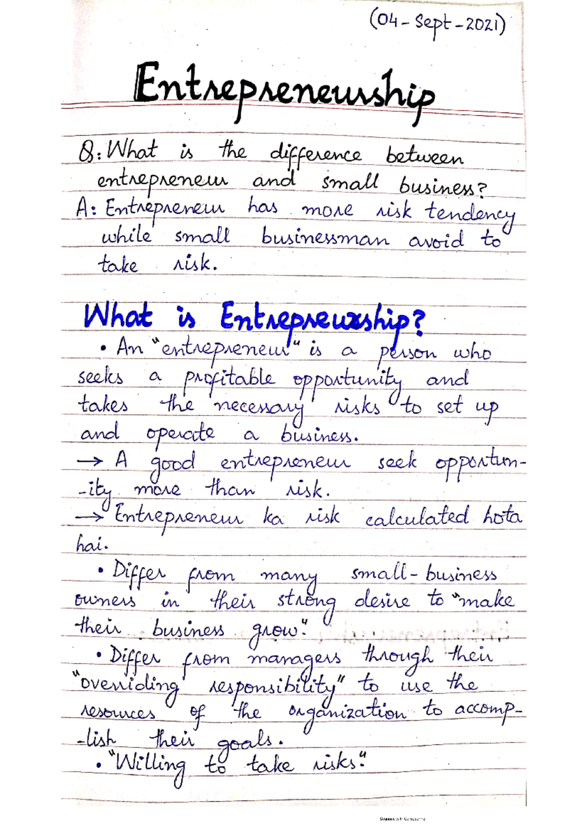 Introduction to Entrepreneurship essentials - Studocu