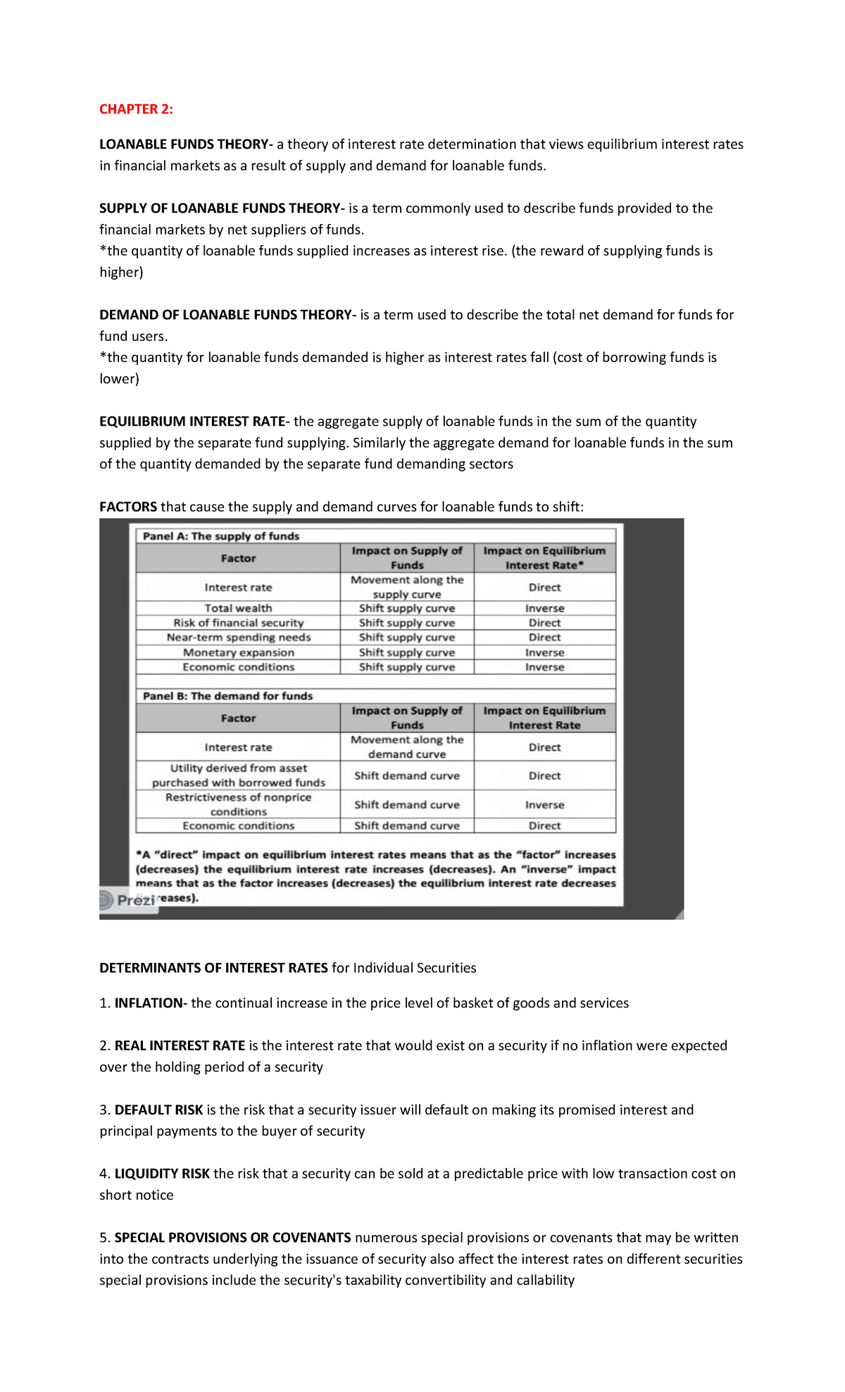Bafin Final Reviewer - CHAPTER 2: LOANABLE FUNDS THEORY - a theory of ...