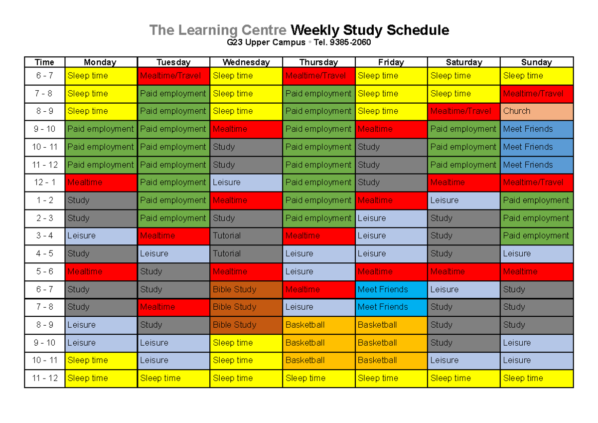 Part B - part b of weekly assignment - The Learning Centre Weekly Study ...