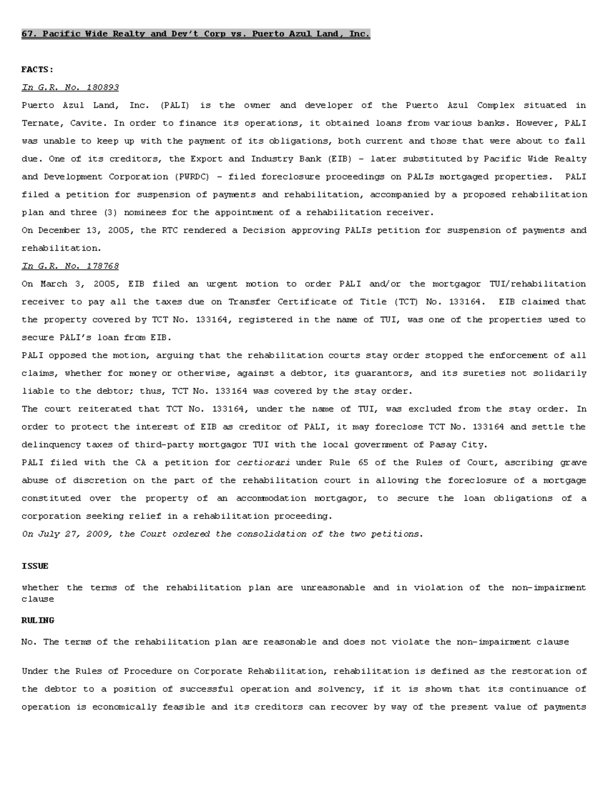 Pdfcoffee - REPUBLIC OF THE PHILIPPINES REGIONAL TRIAL COURT MANILABRANCH _____ IN THE MATTER ...