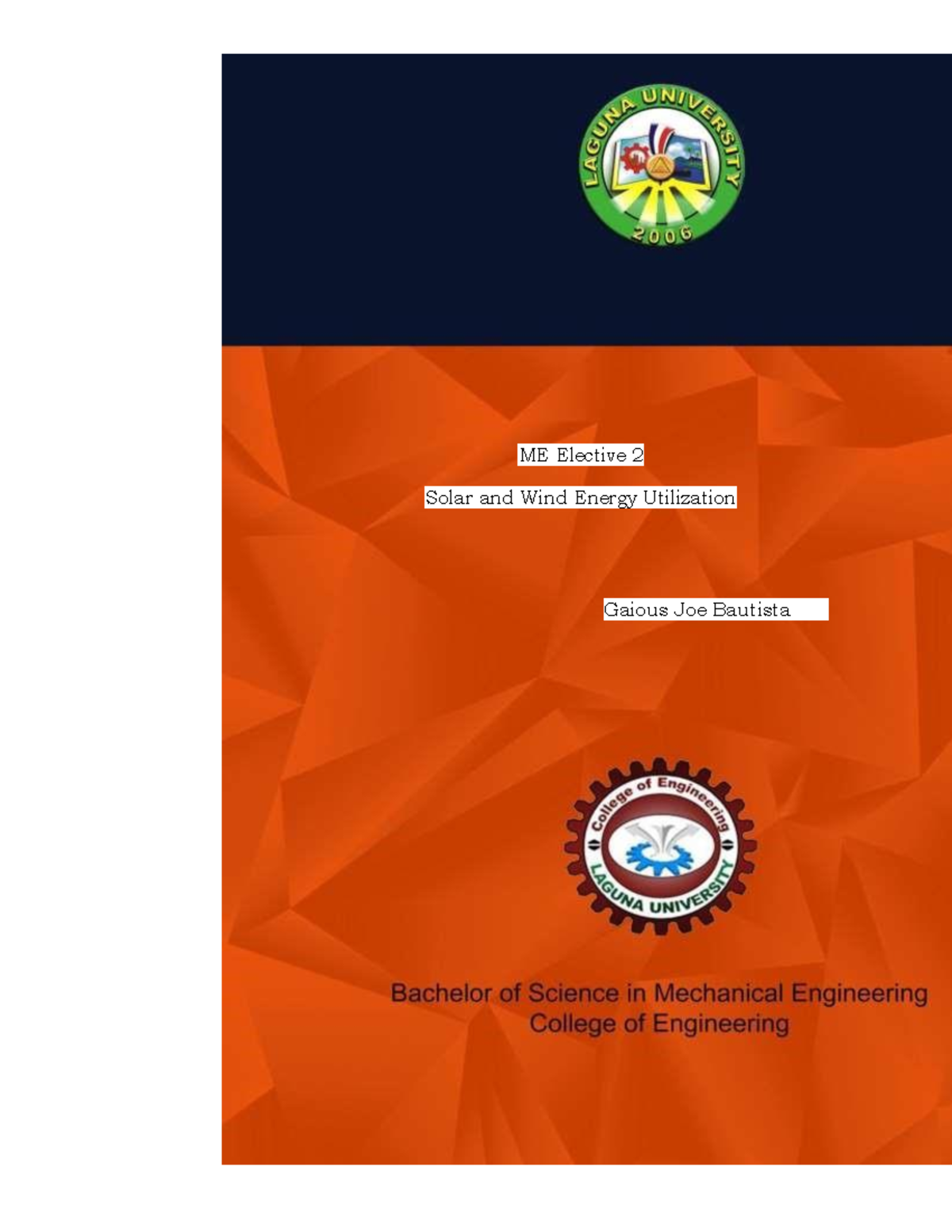 ME Elective 2 Finals - mech engg - ME Elective 2 Solar and Wind Energy ...