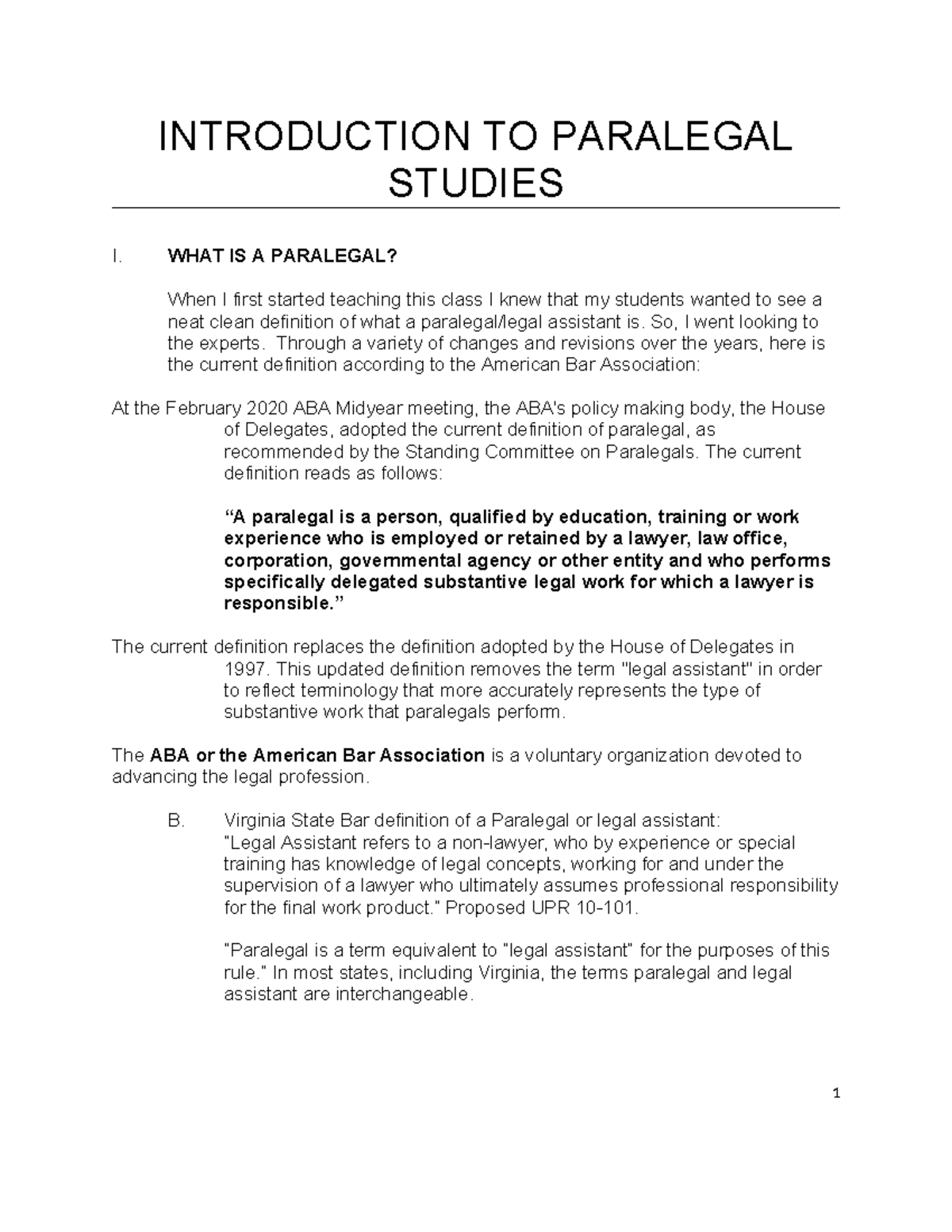 Introduction to Paralegal Profession (1)(2) 2 - INTRODUCTION TO ...