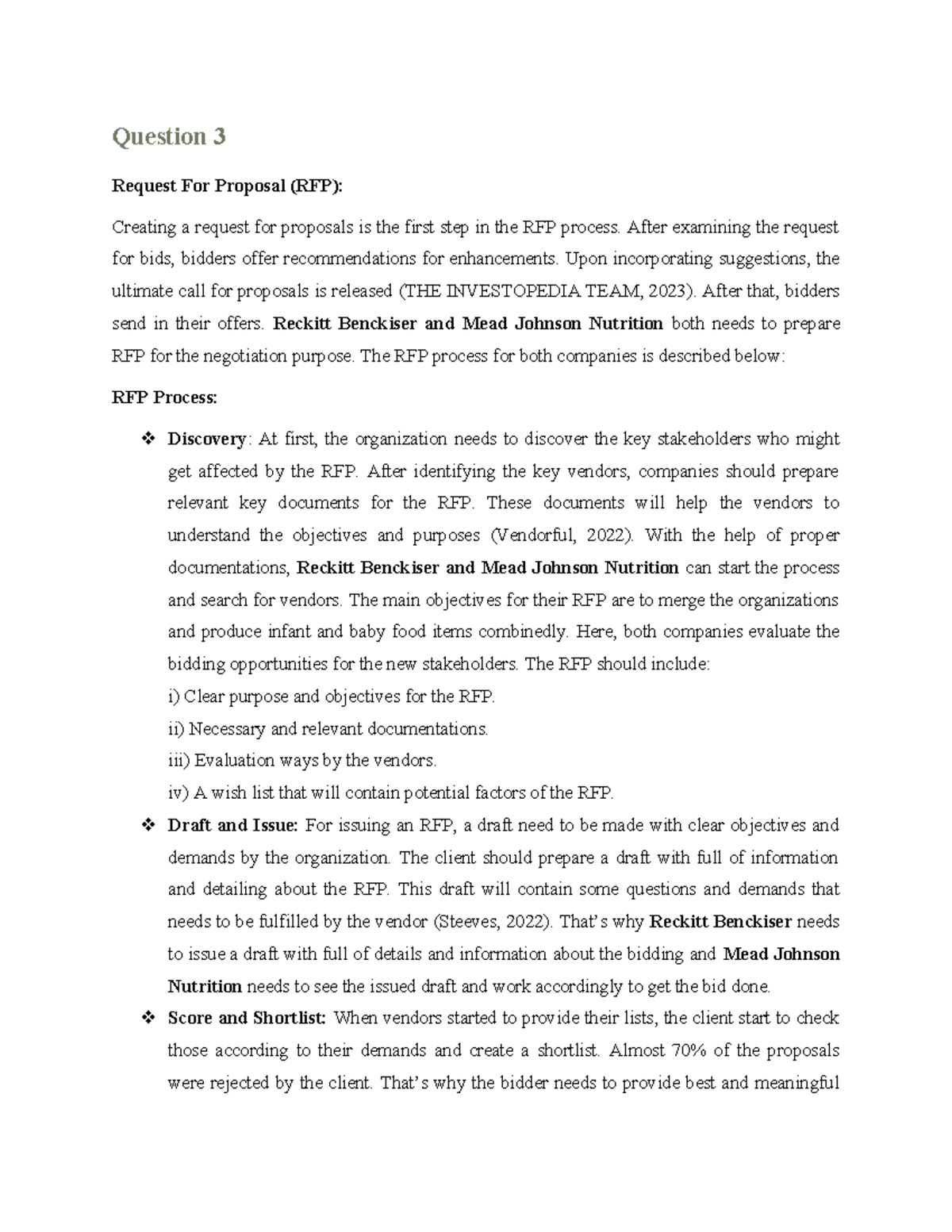 Pitch S2 Q2 - Essay - Question 3 Request For Proposal (RFP): Creating a ...