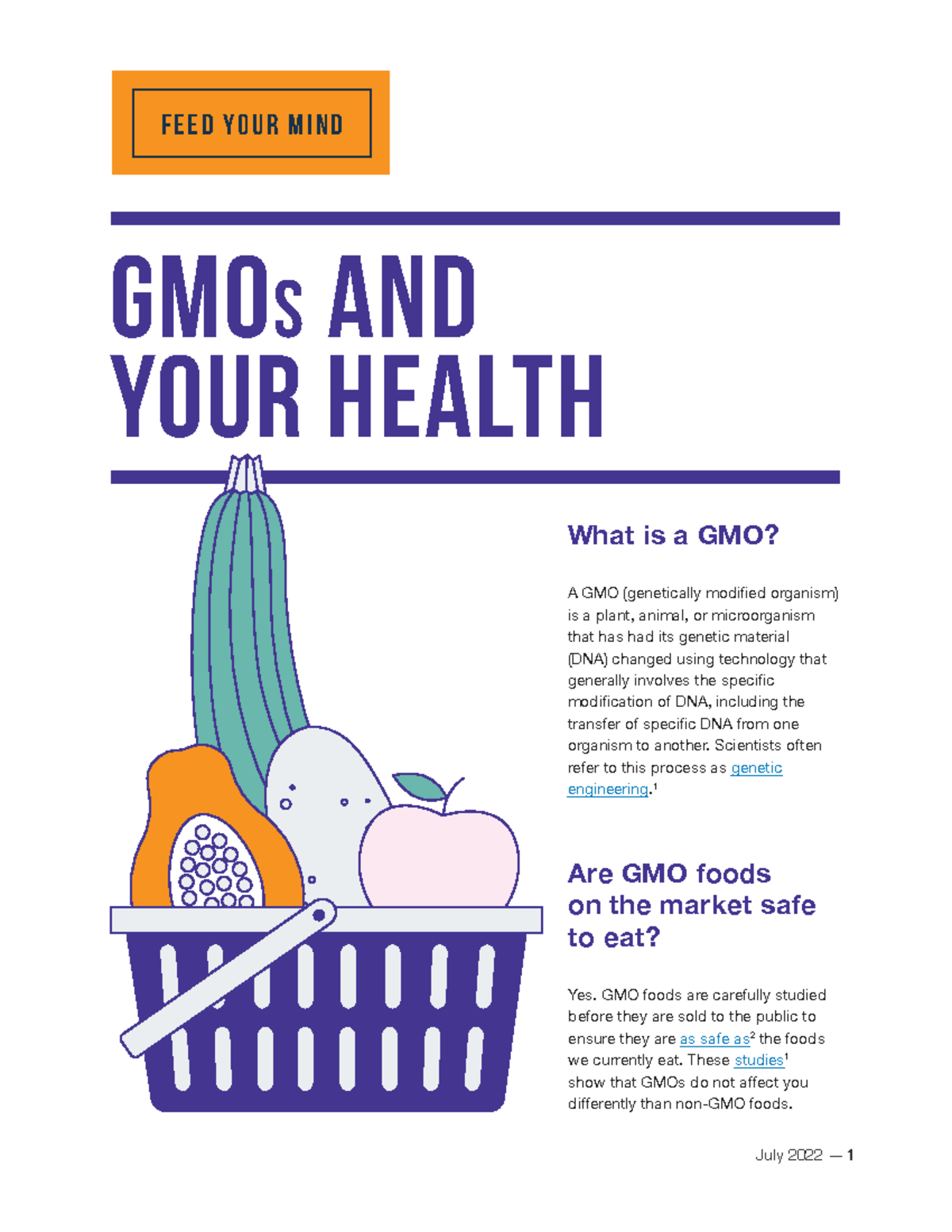 Ag Biotech GMOs and Your Health 08042022 - GMOS and Your Health f e e d ...