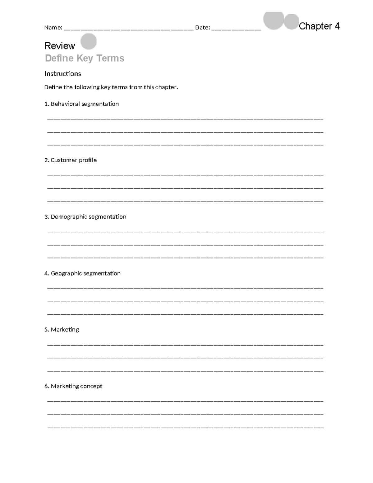 Ava Calixto - Chapter 4 Define Key Terms - Name ...