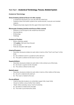 Nats 1650 Lab Notes - NATS 1650 Human Anatomy for the Fine Arts Lab ...