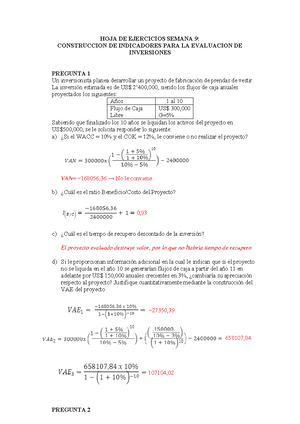 TA 11 matefi - ejercicios - HOJA DE EJERCICIOS SEMANA 11: PLANES DE PAGO 1 PREGUNTA 1 Una ...