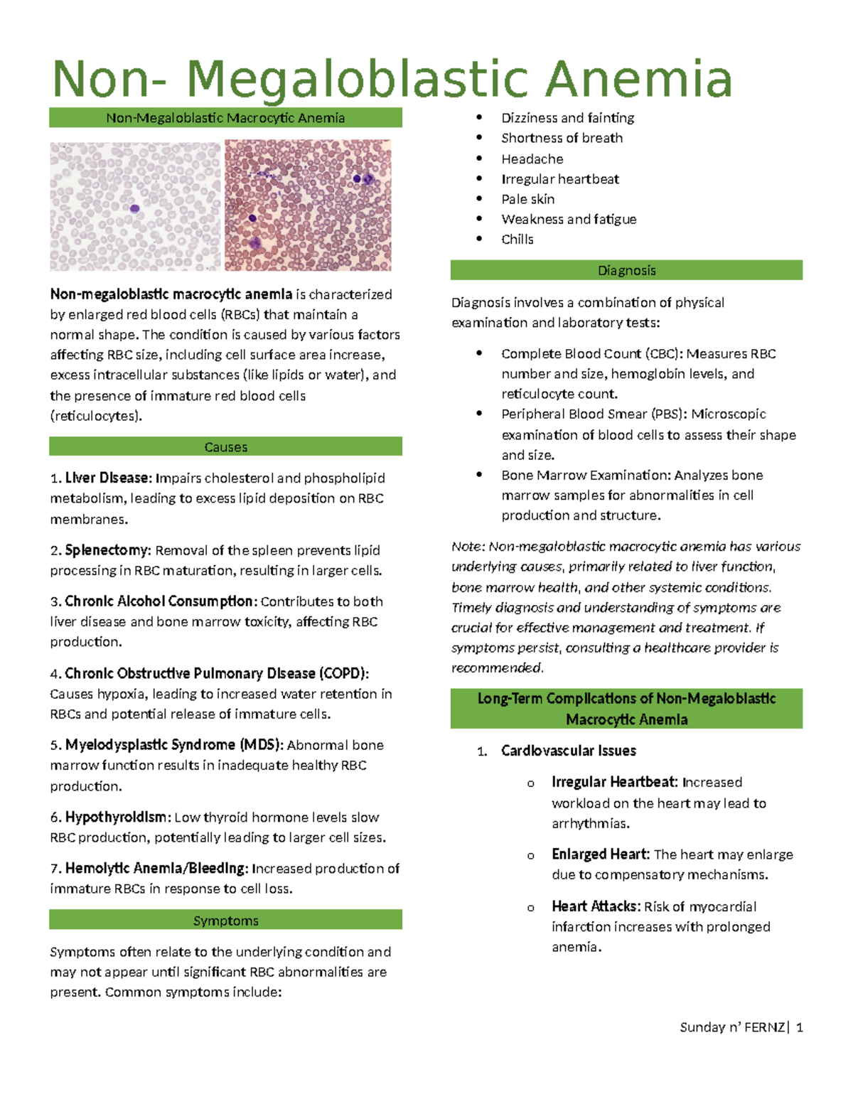 Non megaloblastic anemia module - Non- Megaloblastic Anemia Non ...