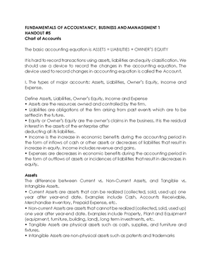 FABM1 Handout 3 - Notes - FUNDAMENTALS OF ACCOUNTANCY, BUSINESS AND ...