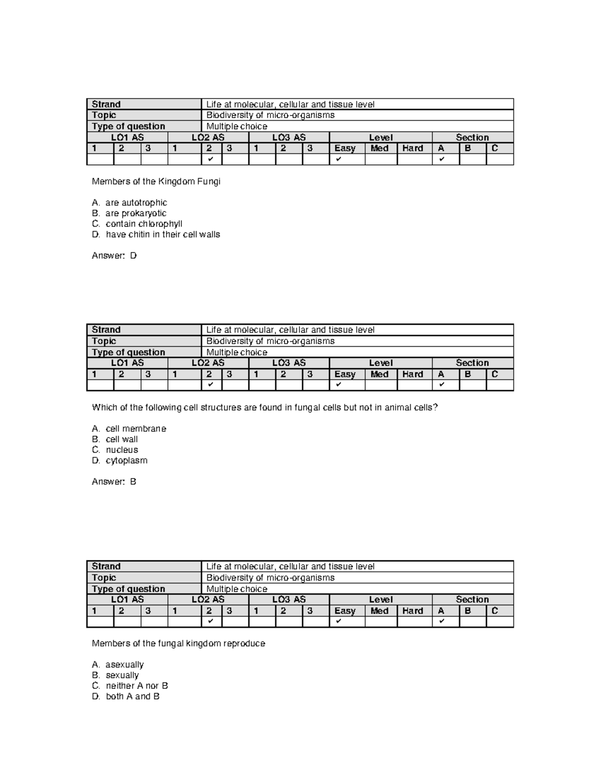 Additional questions grade 11 - Strand Life at molecular, cellular and ...