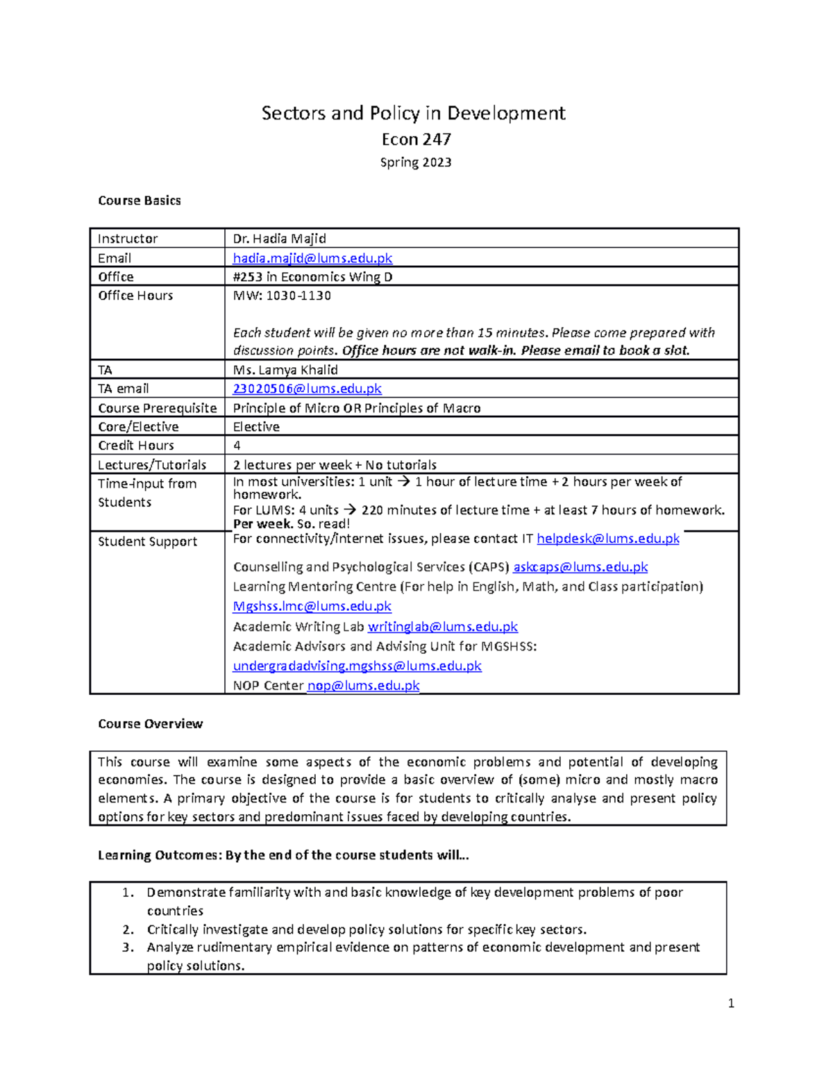 Econ 247 Spr 2023 - helpful for class - Sectors and Policy in ...