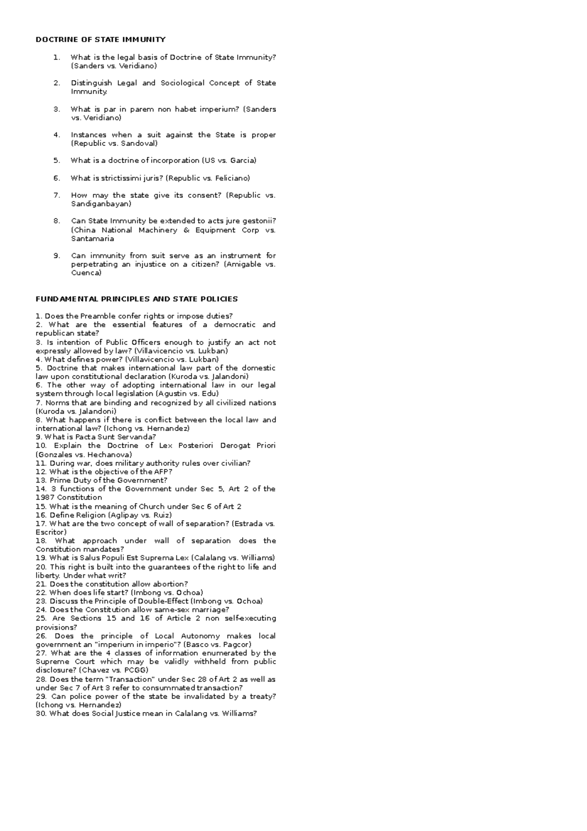 1M Guide Qs Mod 3 and 4 - NOTES - DOCTRINE OF STATE IMMUNITY What is ...