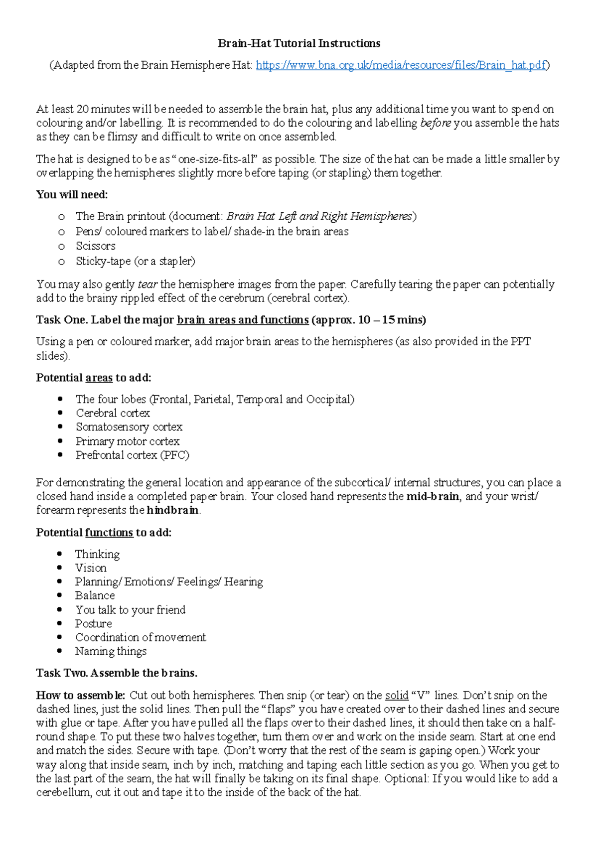 Brain Hat Tutorial Instructions BB - Brain-Hat Tutorial Instructions ...