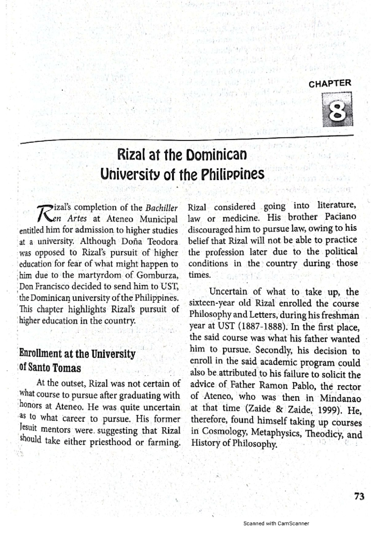 Rizal-i N-UST-1 - Summary of Rizal in UST. - Education, Secondary - Studocu