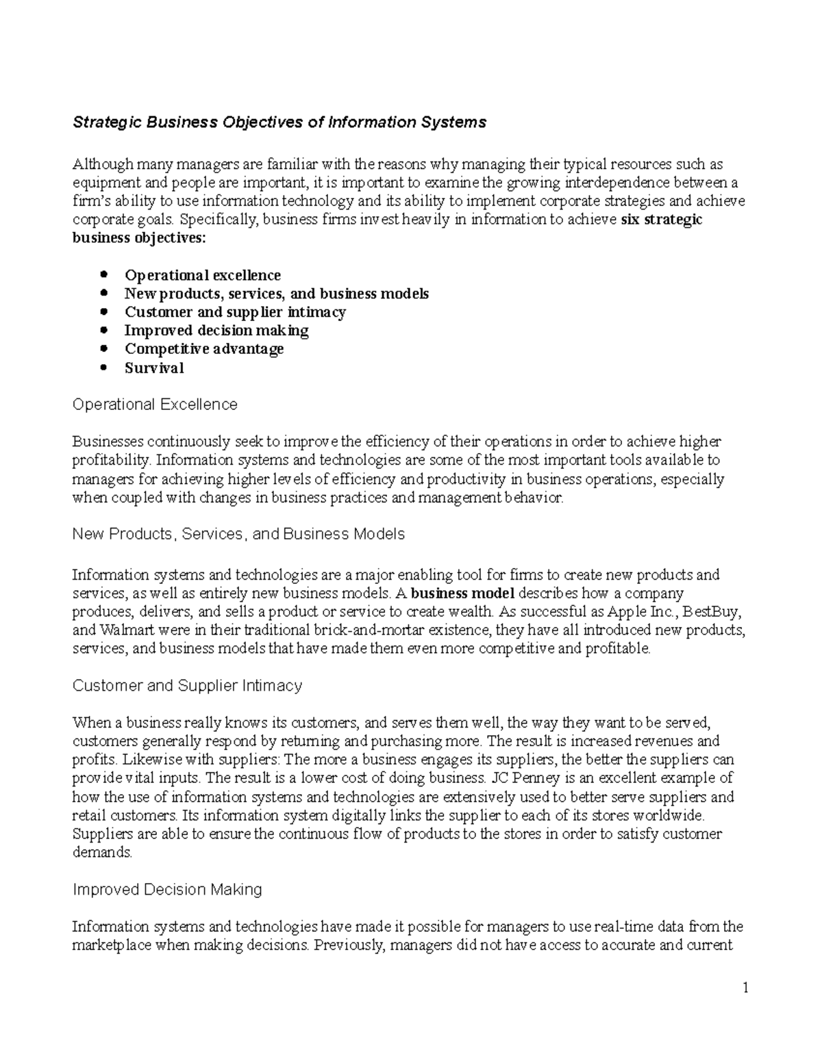 Strategic Business Objectives Of Information Systems Specifically strategic-business-objectives-of-information-systems-specifically