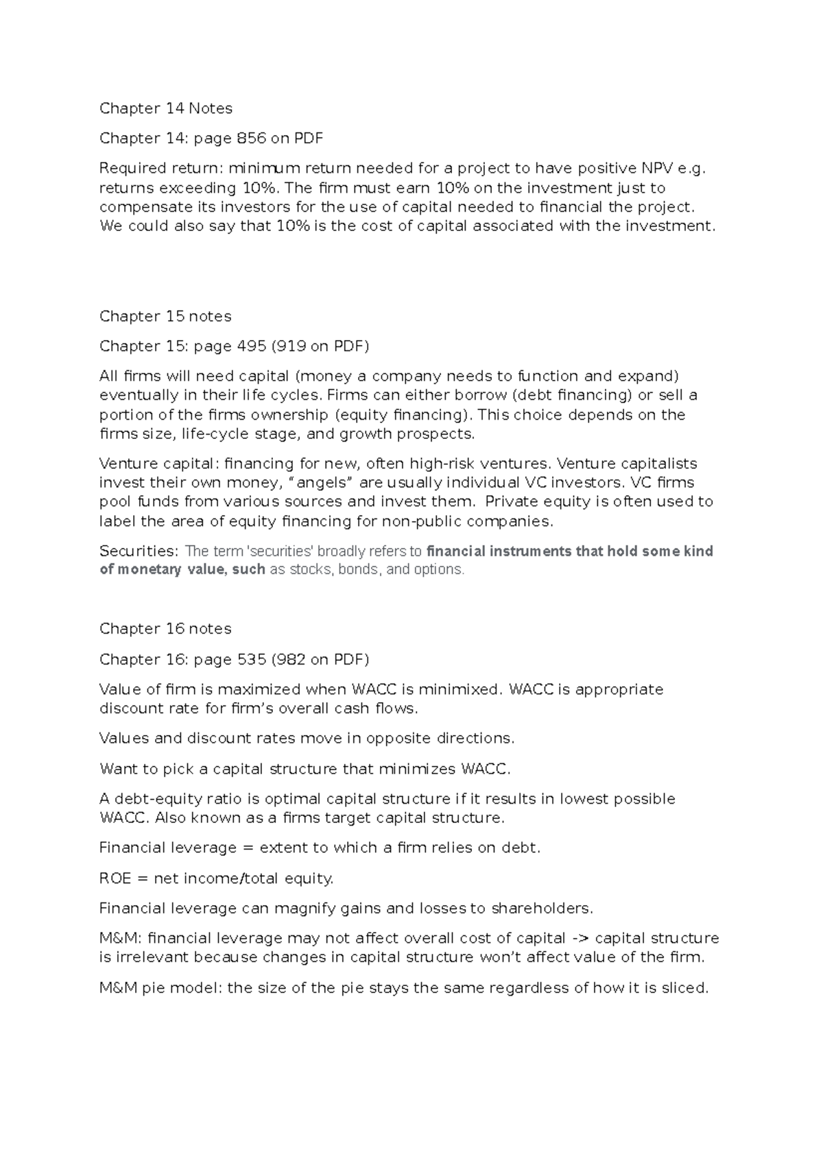 CFDM Textbook + Week 4 Notes - Chapter 14 Notes Chapter 14: page 856 on ...