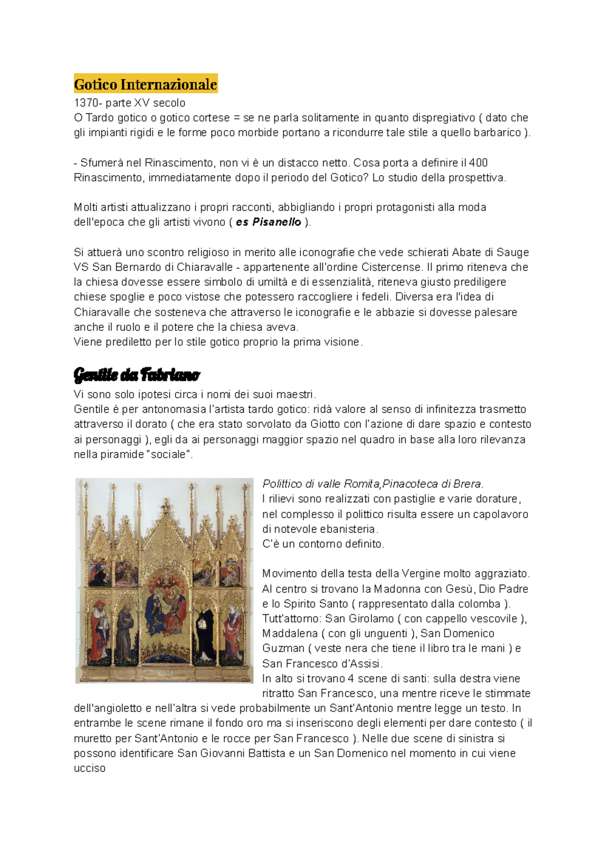 Gotico internazionale - Gotico Internazionale 1370- parte XV secolo O ...