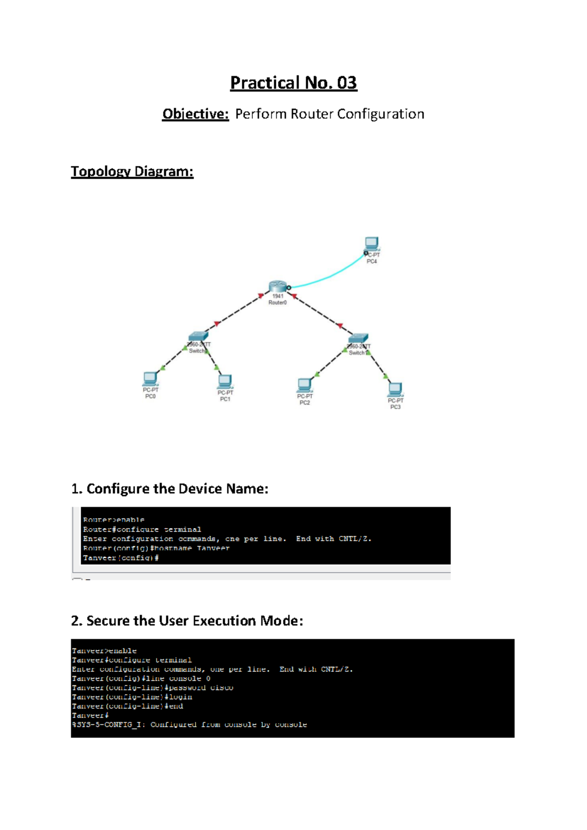 Expt03 - Ggghgh - Computer Network - Practical No. 03 Objective: Perform Router Configuration ...