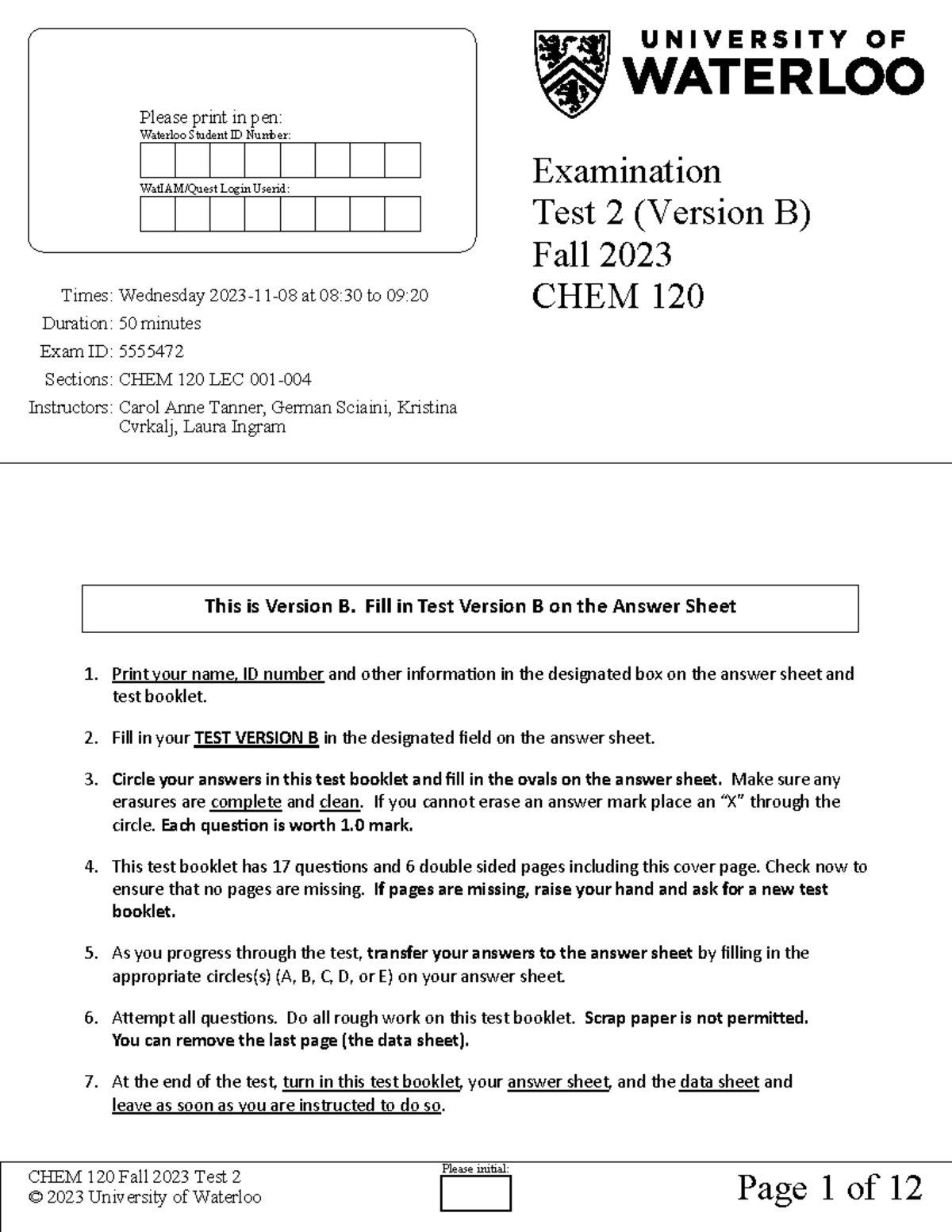 C120-T2-Sample-F23 Version 2 - ϭ͘ - Studocu