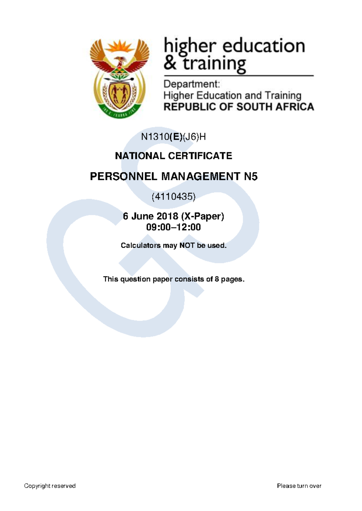 N5 Personnel Management June 2018 - N1310(E)(J6)H NATIONAL CERTIFICATE ...