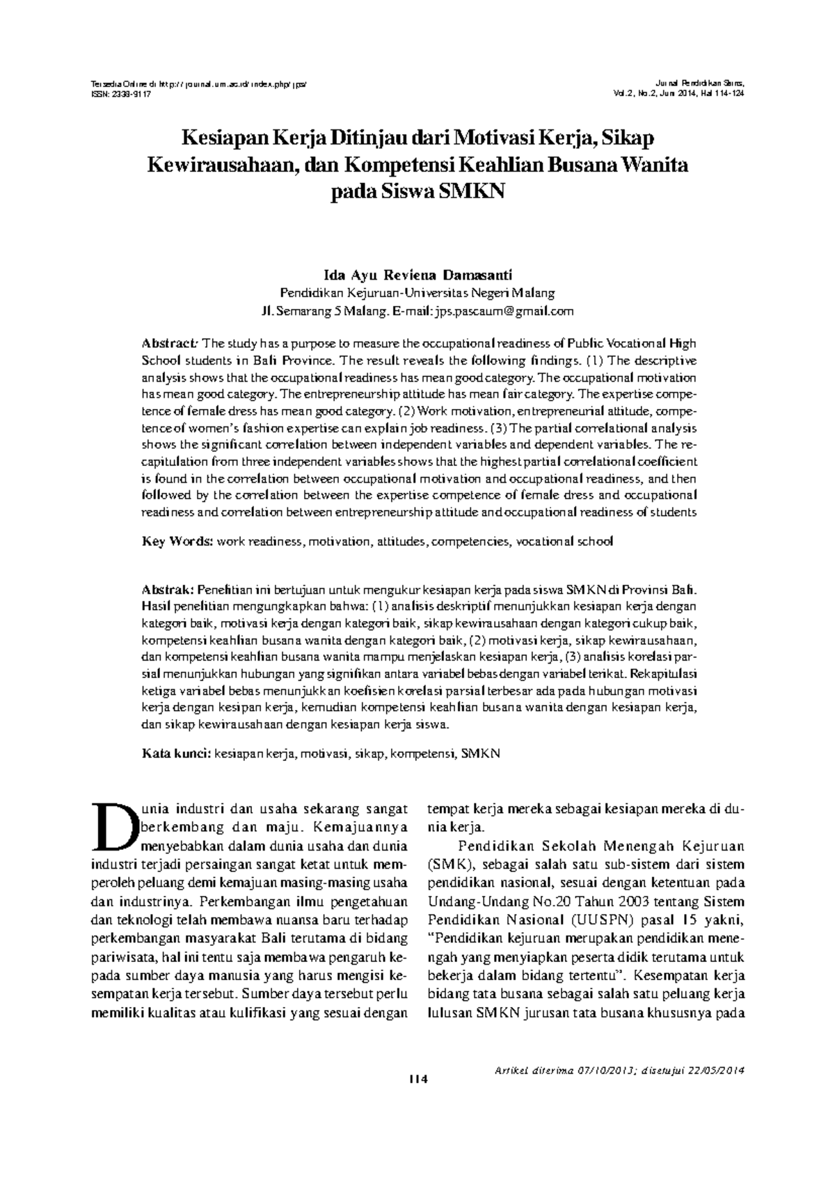 122050-ID-none - 2023 - 114 Jurnal Pendidikan Sains, Volume 2, Nomor 2, Juni 2014, Hal aman 114 ...