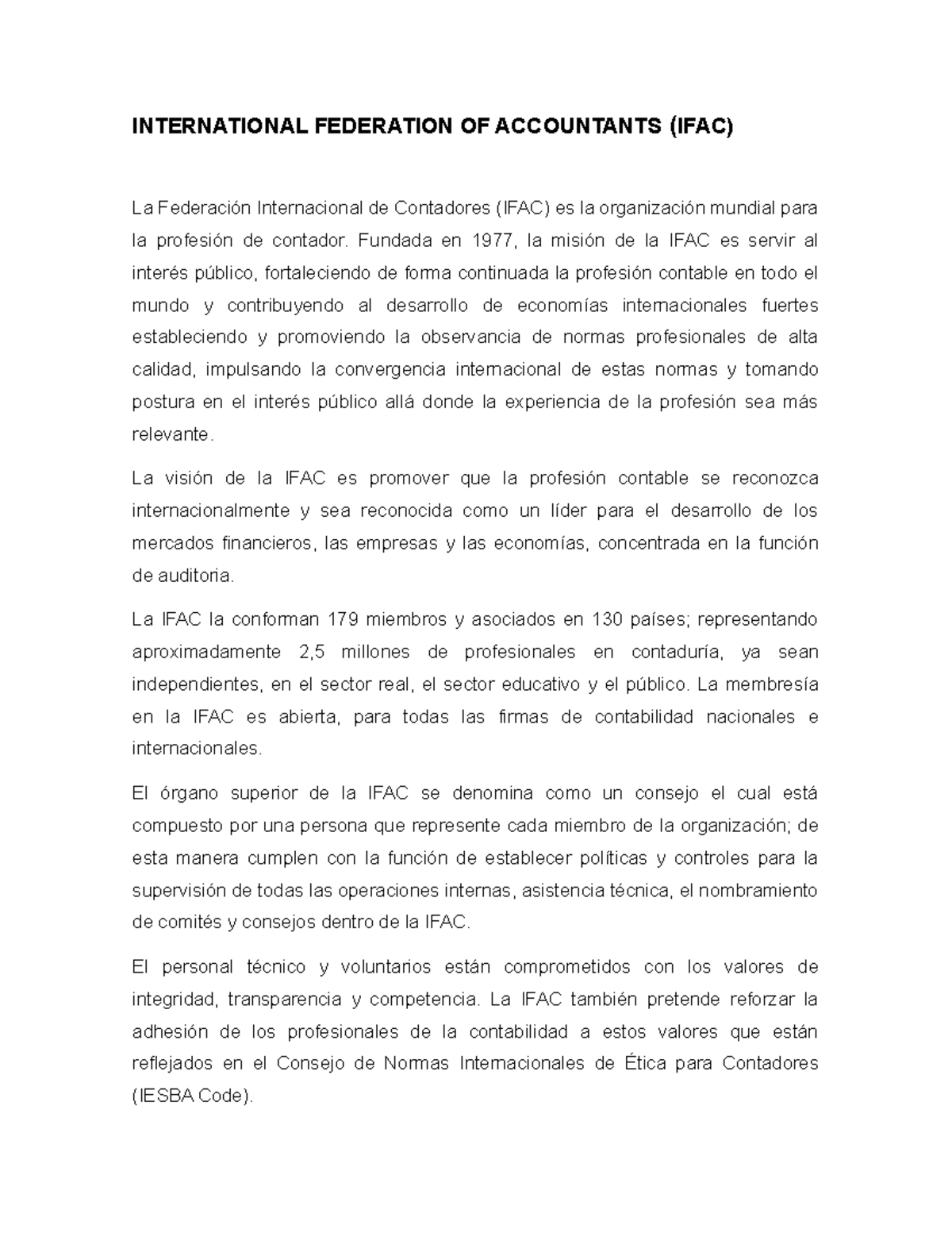 International Federation OF Accountants - INTERNATIONAL FEDERATION OF ...