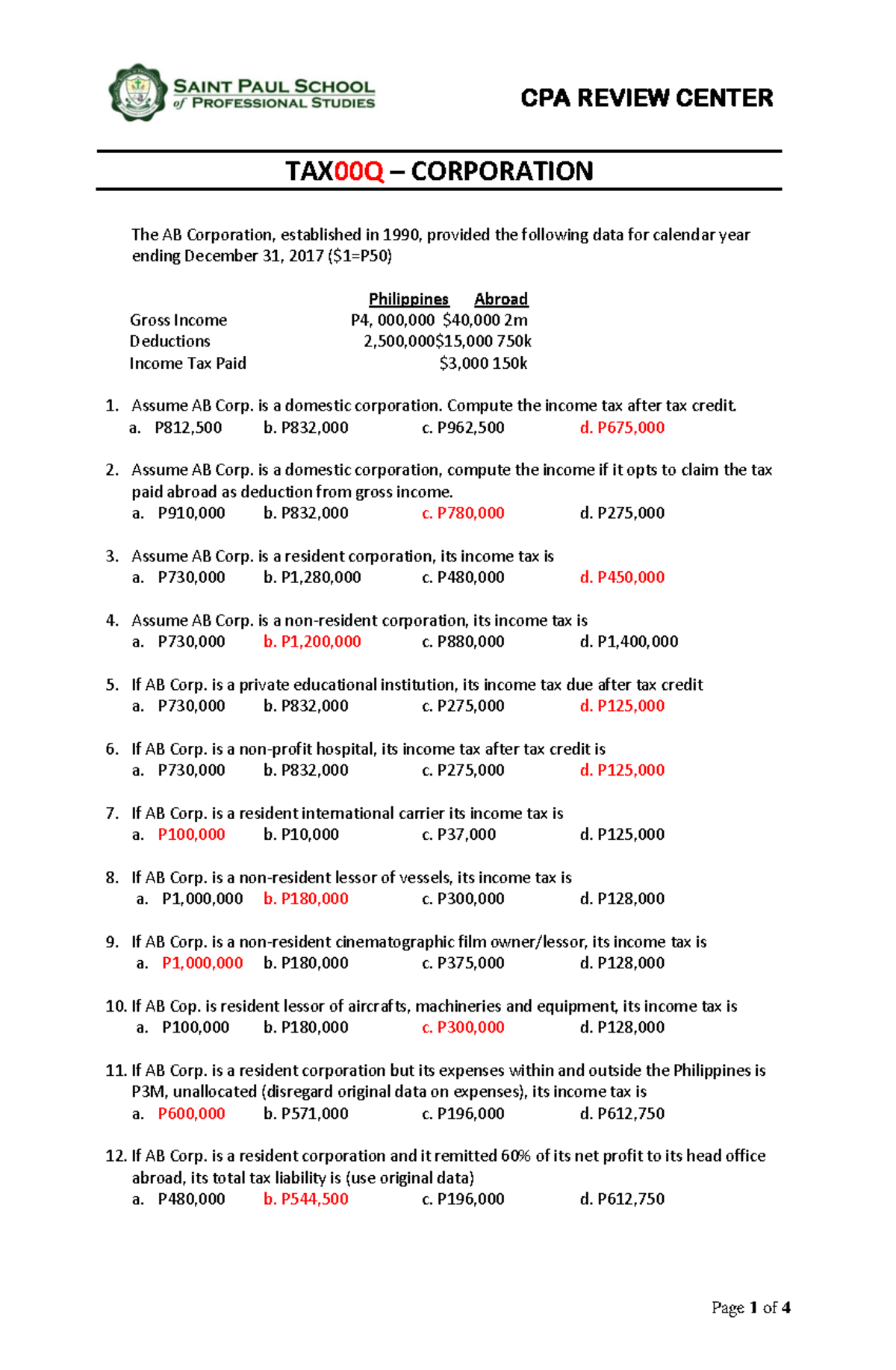 Scribd - TEST BANK - The AB Corporation, established in 1990, provided ...