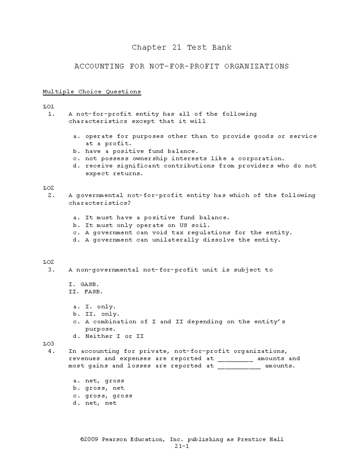 Chapter-21-accounting-for-non-profit-organizations - ©2009 Pearson ...