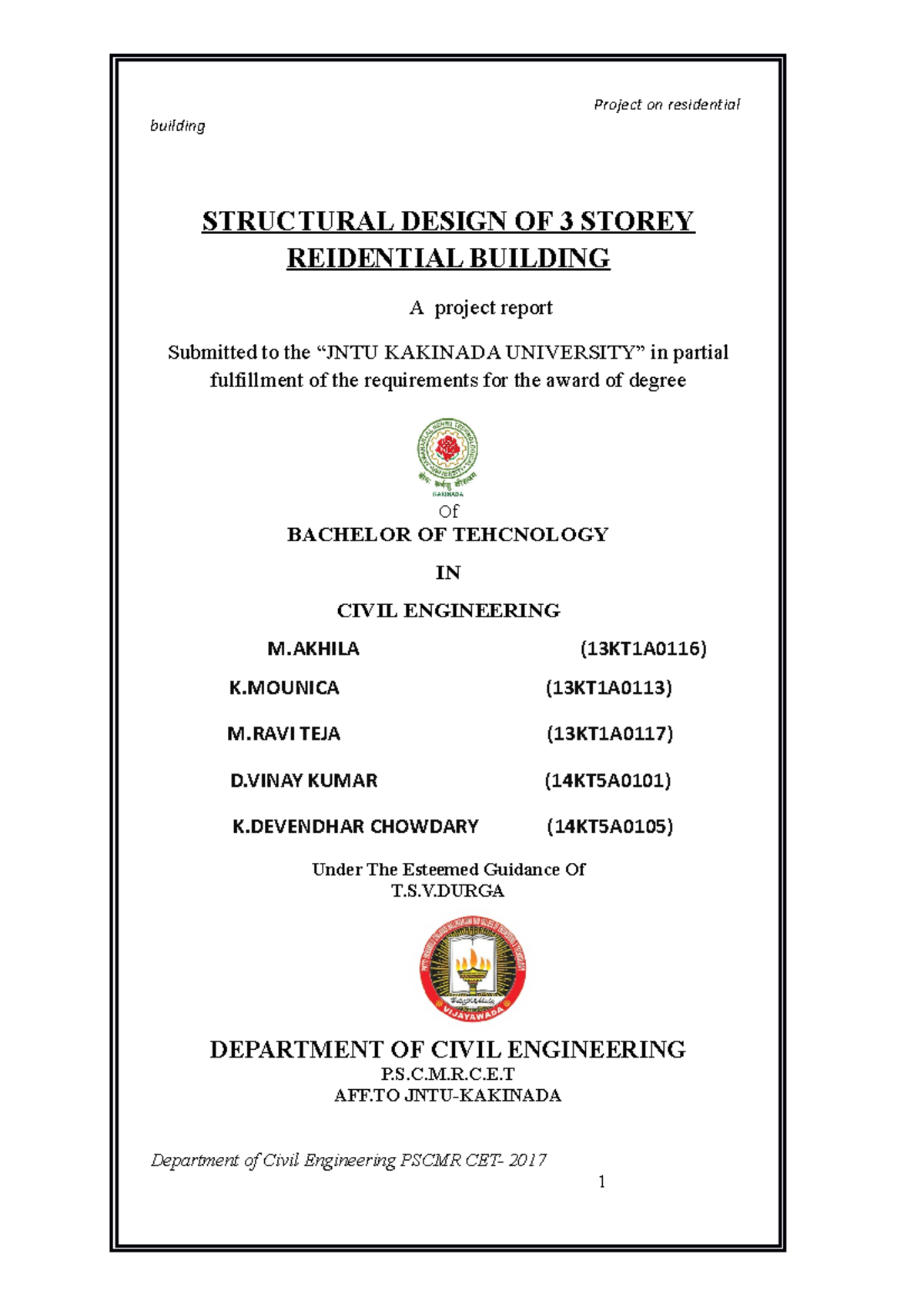 Structural Design OF 3 Storey Reidential - building STRUCTURAL DESIGN ...