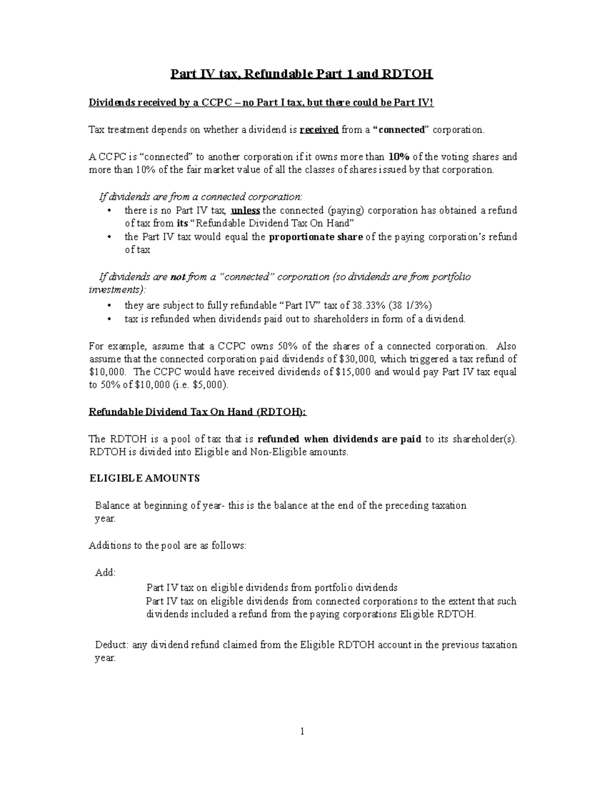 Part IV and Rdtoh - These are Study notes to cover the topics and ...