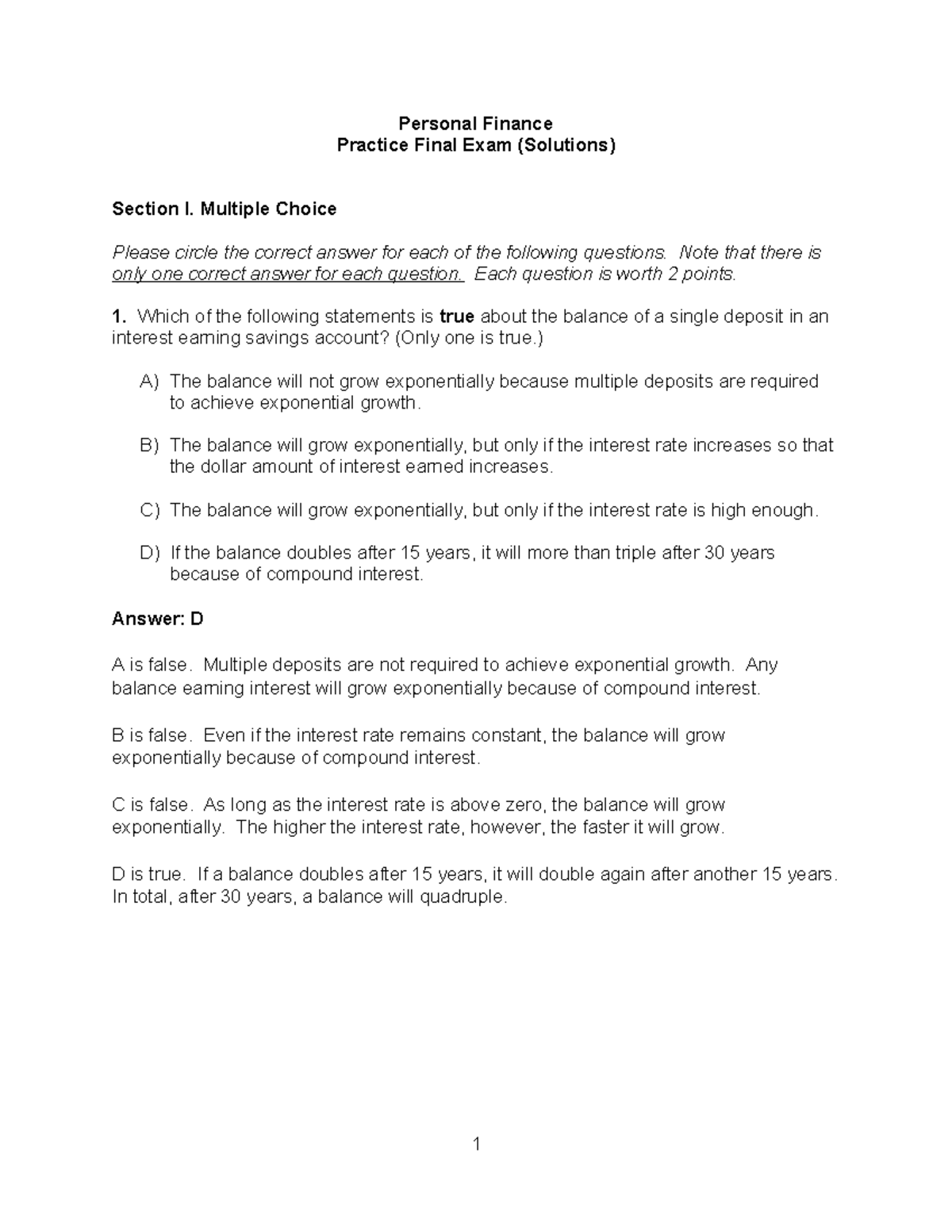 Practice-Exam-Solutions - Personal Finance Practice Final Exam ...