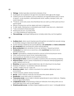 Hearing disorders course outline - : Hearing loss is the inability to ...