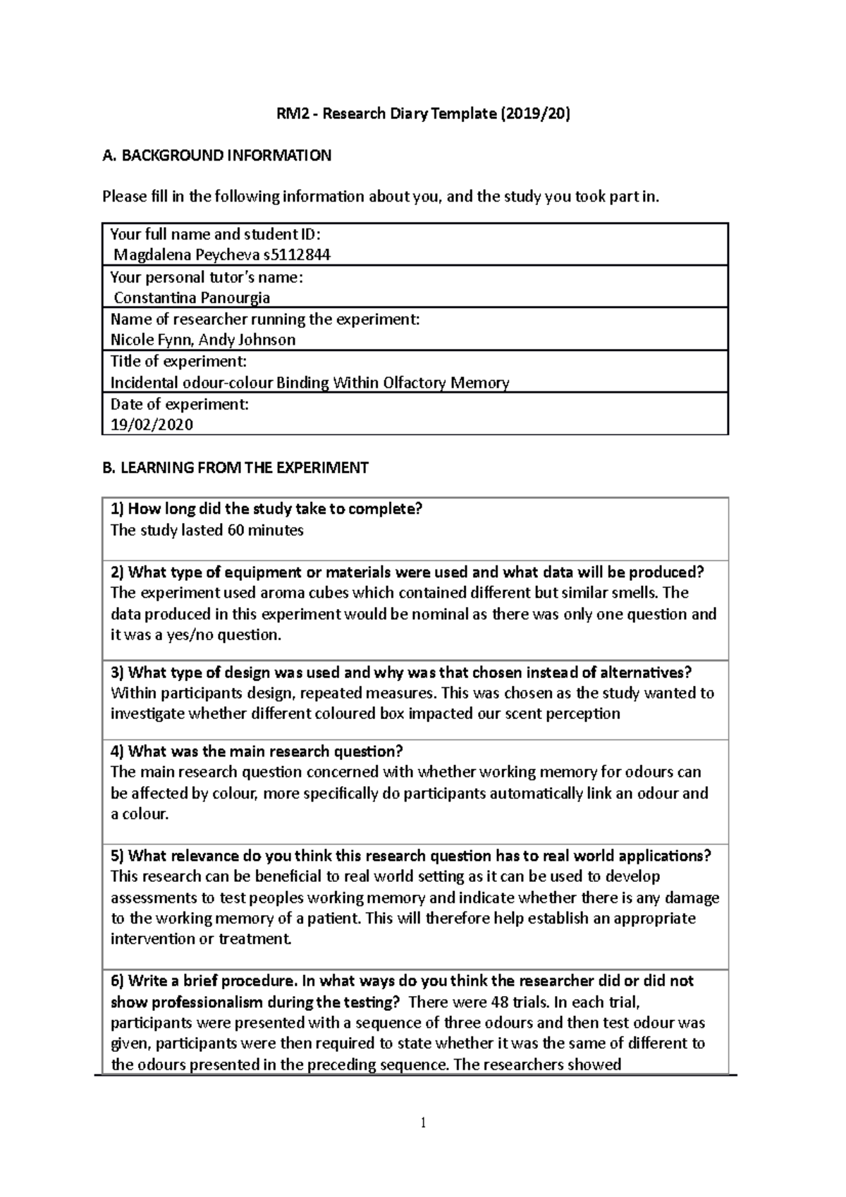 RM2+Research+diary - summary of experiments and their findings - RM2 ...