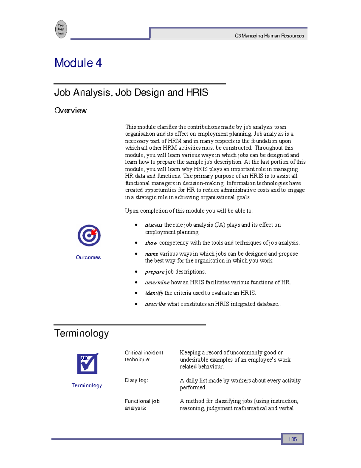 Module-4 - Job and anlsiys - C3 Managing Human Resources Module 4 Job ...