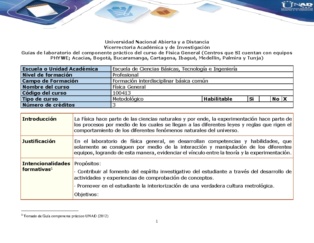 Anexo 1 Guías Laboratorio Física General (Periodo 16-04 Equipos Phywe) - Universidad Nacional ...