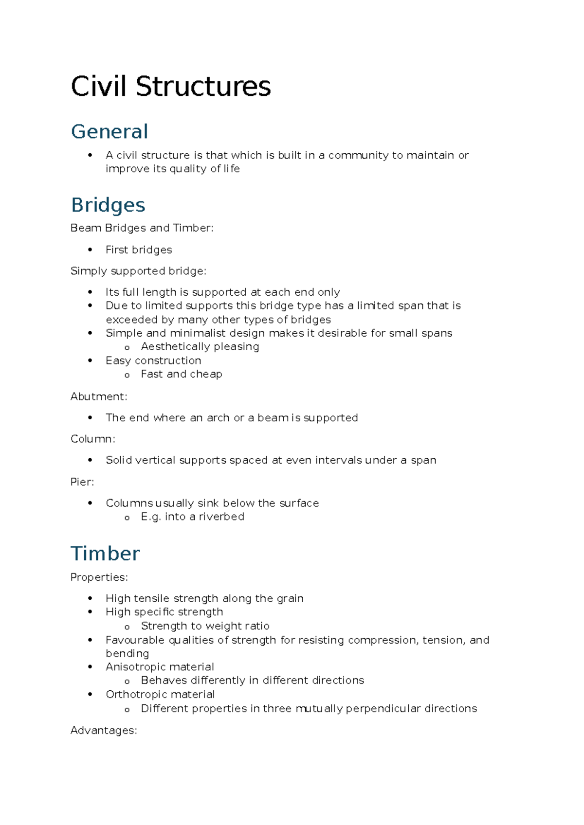 Civil Structures - Civil Structures General A civil structure is that ...
