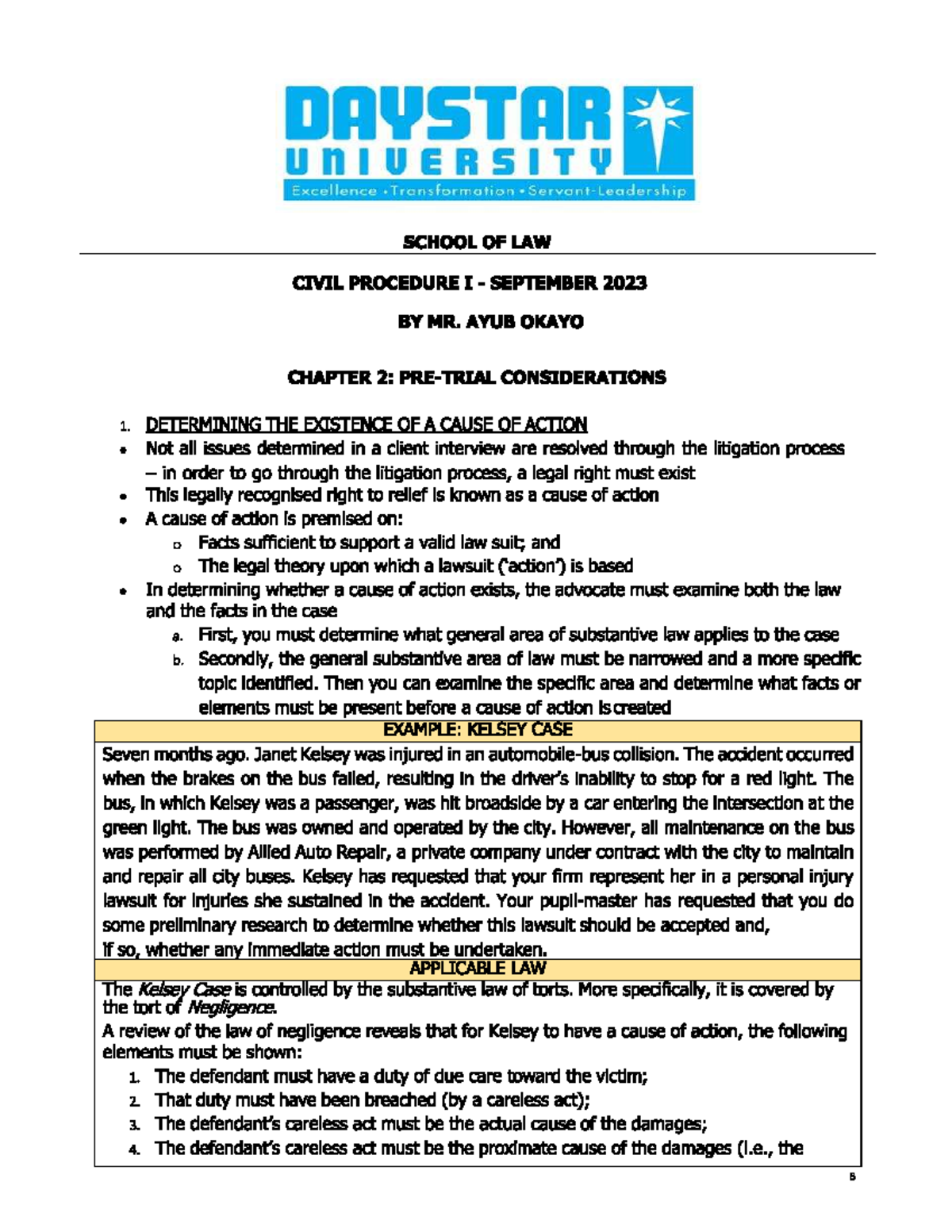 Civil Procedure Chapter 2-PRE- Trial Considerations - civil procedure ...