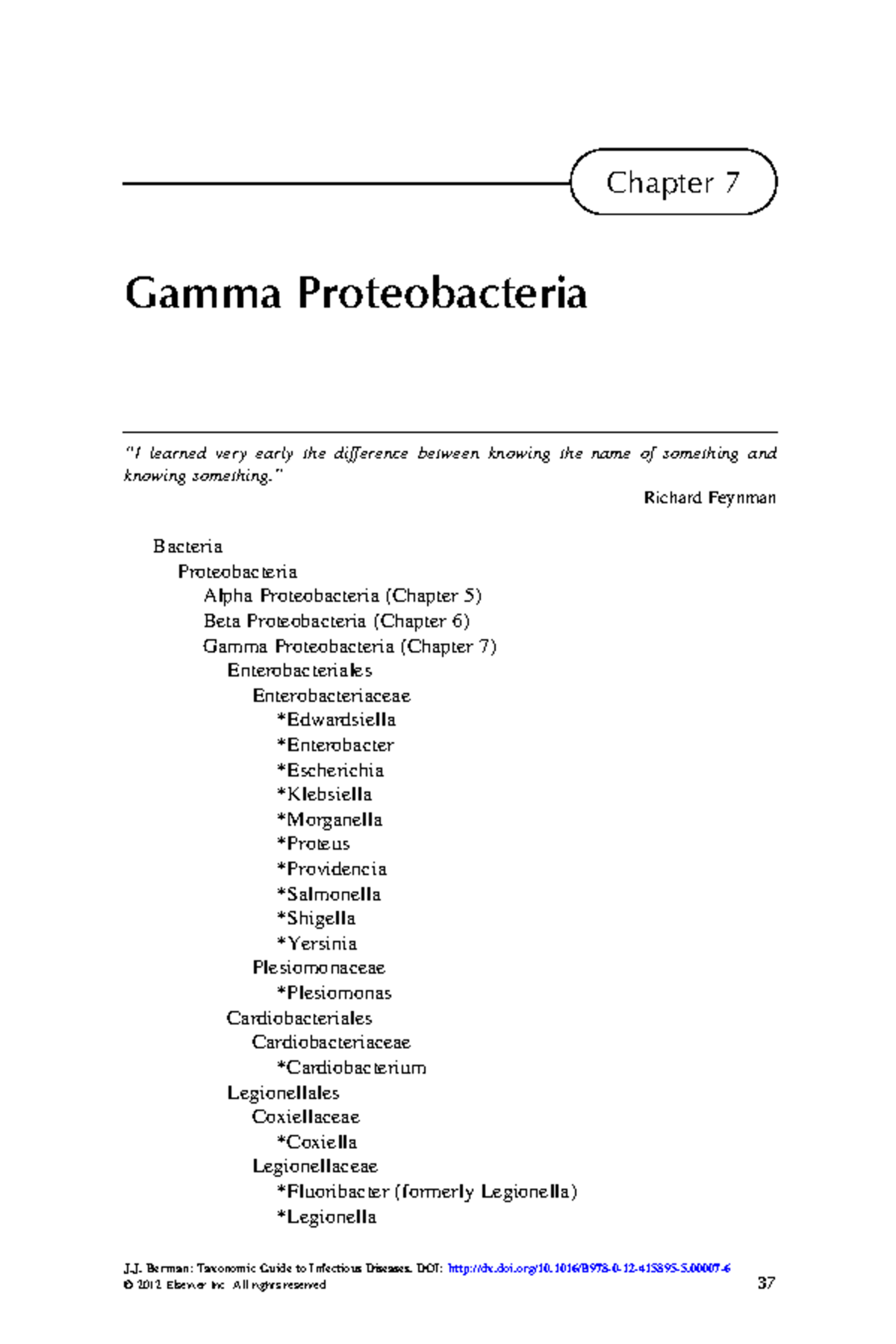 Acinetobacter - derer - Chapter 7 Gamma Proteobacteria “I learned very early the difference ...