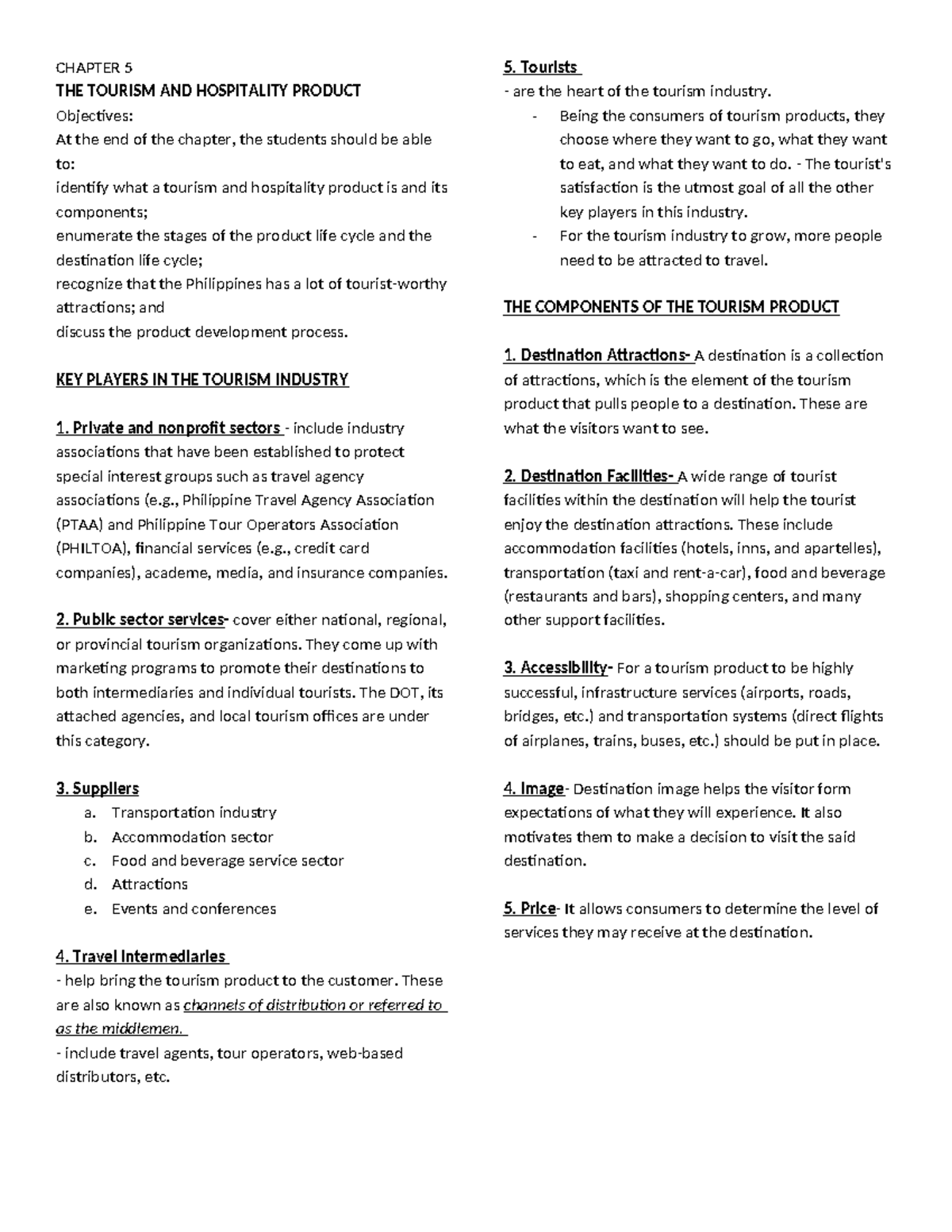 Midterm- Chapter-56 2 - Nothing just a lesson - CHAPTER 5 THE TOURISM ...