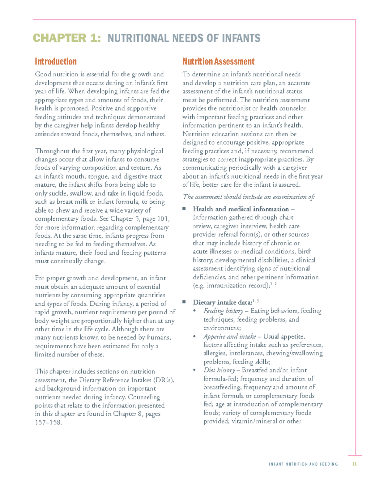 Nutritional Needs for infants - Introduction Good nutrition is ...