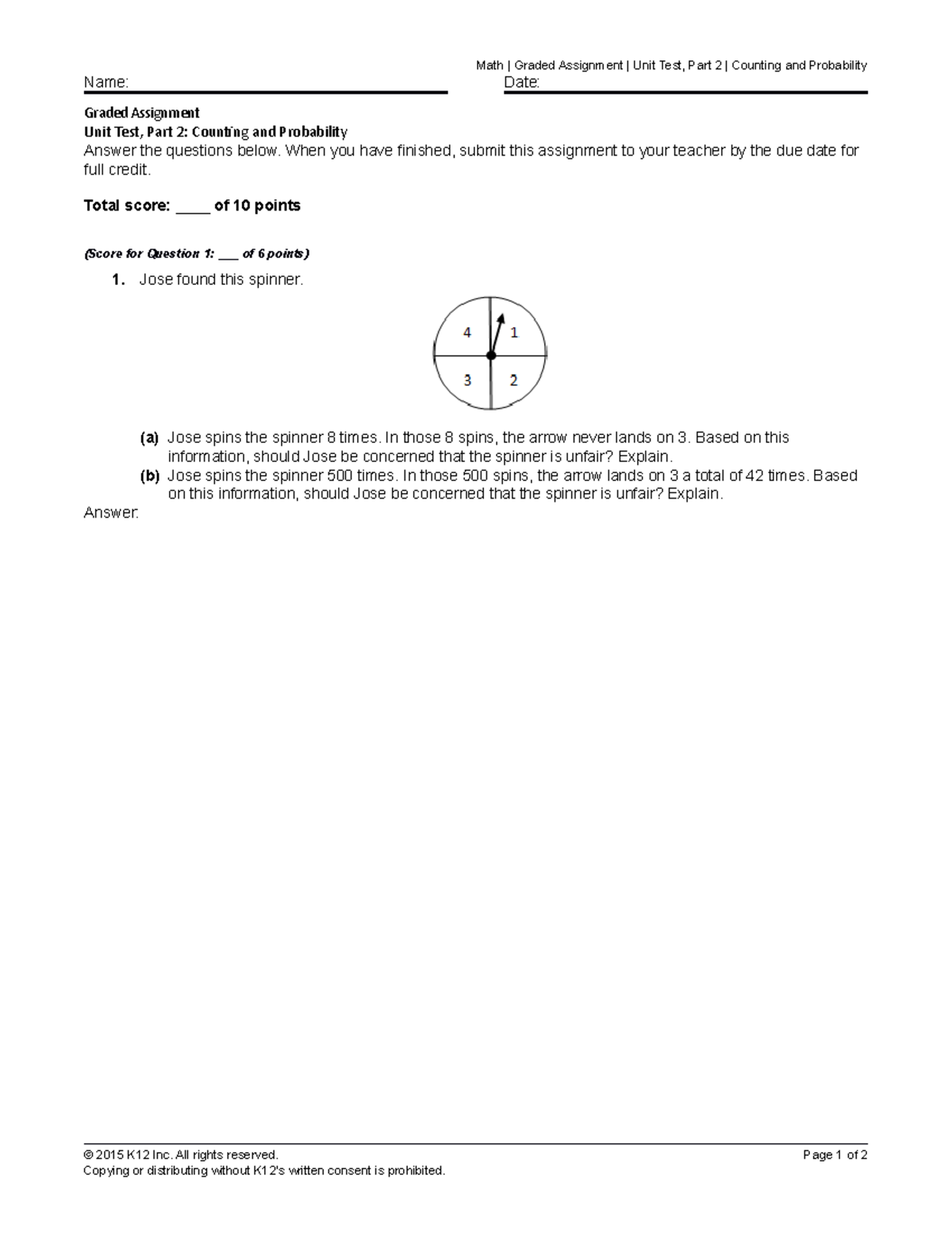1156665 - I have none - Math | Graded Assignment | Unit Test, Part 2 ...